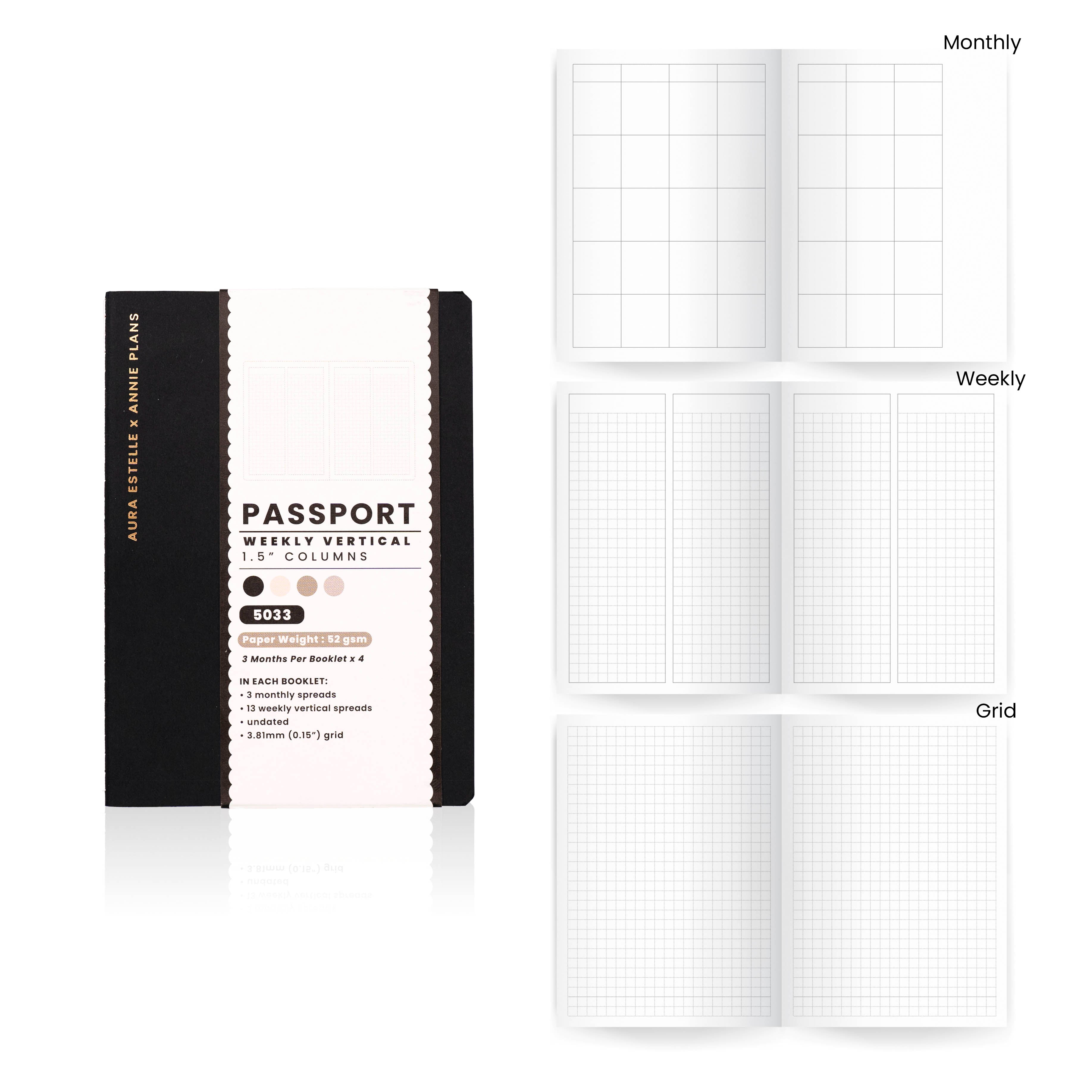 Passport Weekly Vertical 1.5" Insert Bundle | 4 Booklets – Aura Estelle